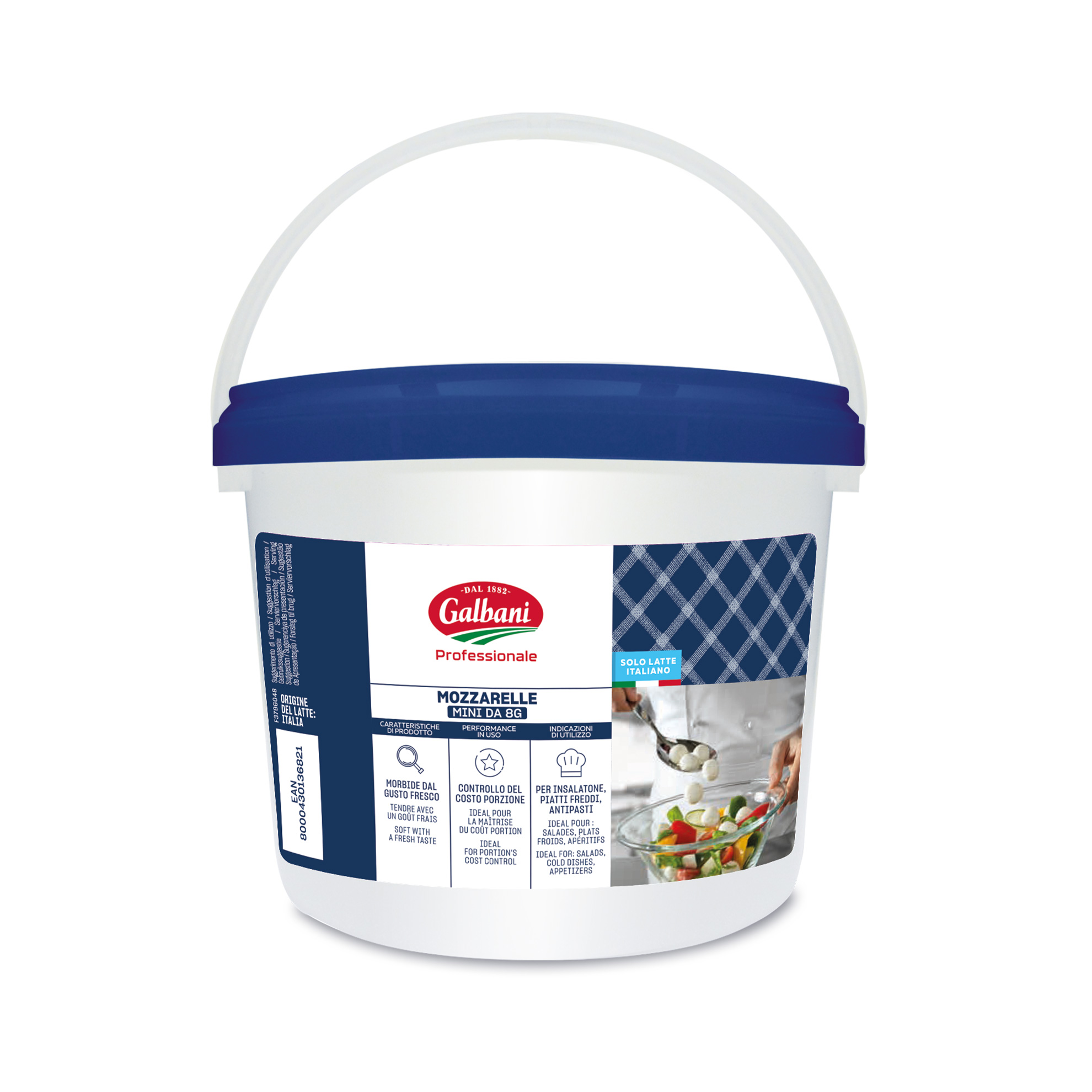 Galbani Professionale Mozzarella Mini 1kg, Eimer - Lactalis Professional DE